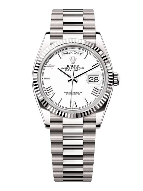 Đồng Hồ Rolex Day Date 36 M128239 0059 128239 0059 Vàng Trắng 18ct Màu Trắng Mẫu 2024