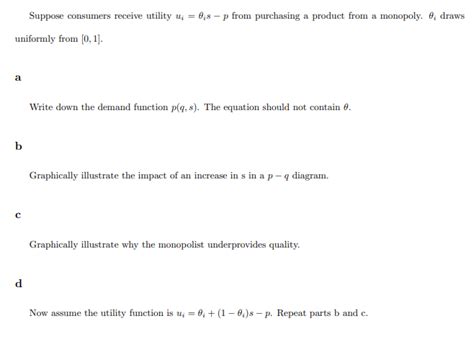 Solved Suppose Consumers Receive Utility Ui θis P ﻿from