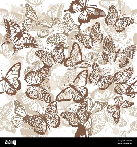 A Seamless Background With Butterflies Vintage Background Vector Illustration Stock Vector