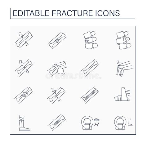 Fracture Line Icons Set Stock Vector Illustration Of Radiology 248929984