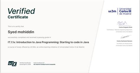 Completed Java Course On Edx Syed Mohiddin Posted On The Topic Linkedin