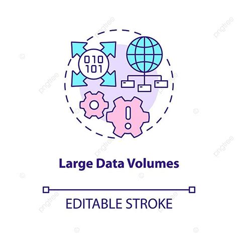 Large Data Volumes Concept Icon Line Processing Editable Vector Line