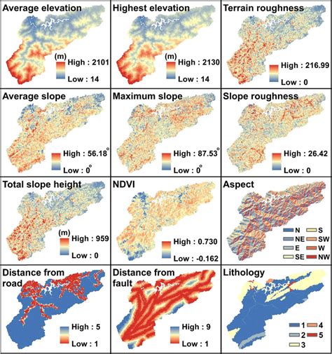 The Maps Of 12 Landslide Susceptibility Variables Download