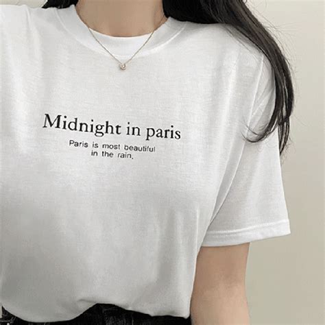 소녀나라 텐셀소재 영문 미드나잇 레터링 루즈핏 반팔 티셔츠 4color