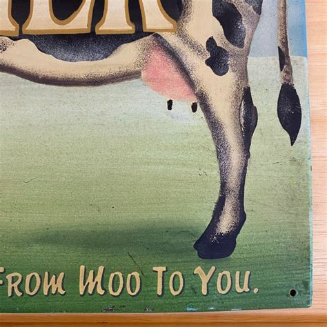 Vintage Style Cow Dairy Fresh Milk Metal Sign Chairish