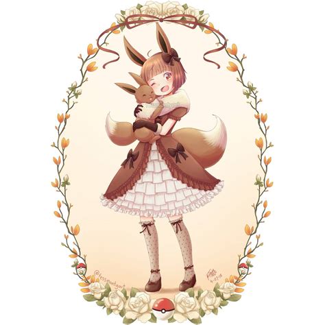 Download Human Meets Eevee Evolutions Wallpaper