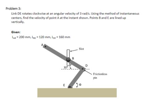 Solved Problem Link DE Rotates Clockwise At An Angular Chegg
