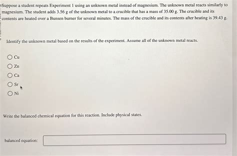 Solved Suppose A Student Repeats Experiment 1 ﻿using An