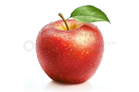 苹果ai数字艺术 苹果写实风红色苹果绿色叶子水珠白色背景插画 Ai图片免费下载png格式4032像素编号71583429 千图网