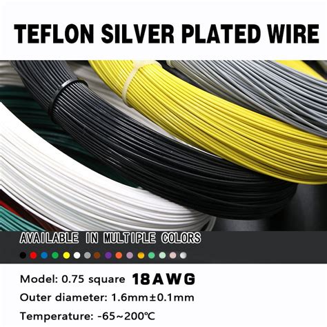 Dây Mạ Bạc Teflon Đường Kính 18awg 1 6mm 0 75 Vuông Dây Nhiệt độ Cao