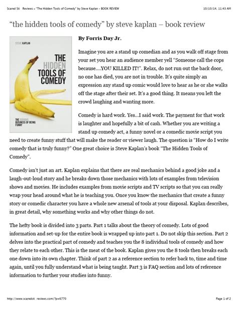 5 scared stiff book review the hidden tools of comedy pdf stand up