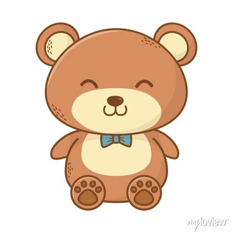 Cute Teddy Bear Cartoon • Wall Stickers Fluffy Sweet Rest