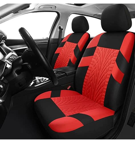 Varcozy 카시트 커버 앞 쌍 자동차용 범용 천 앞좌석 커버 Suv 세단 밴 자동차 내부 커버 티몬