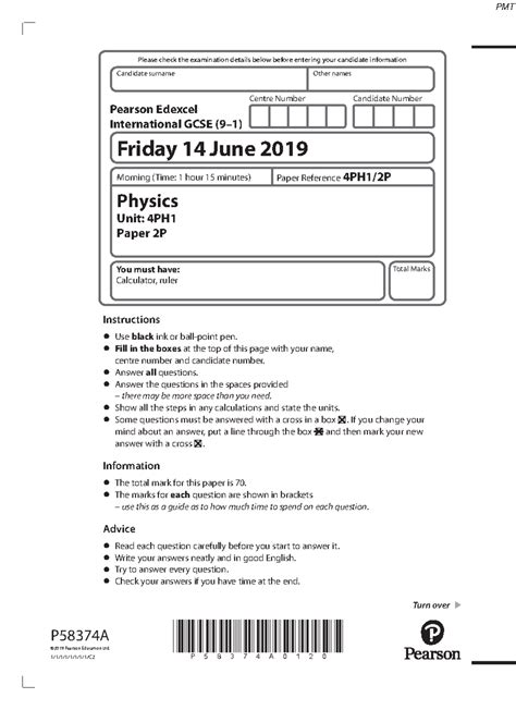 Physicspaper Please Check The Examination Details Below Before Entering Your Candidate Studocu