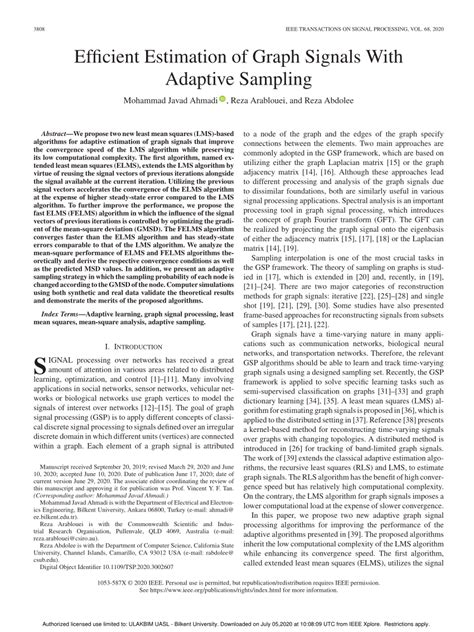 pdf efficient estimation of graph signals with adaptive sampling