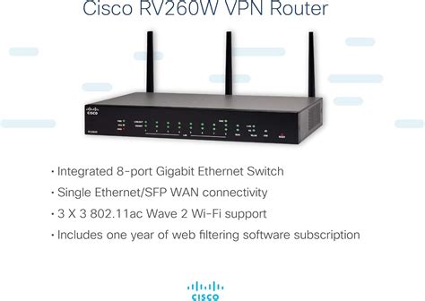 Cisco Rv260w Vpn Router 8 Gigabit Ethernet Gbe Ports Wireless Ac