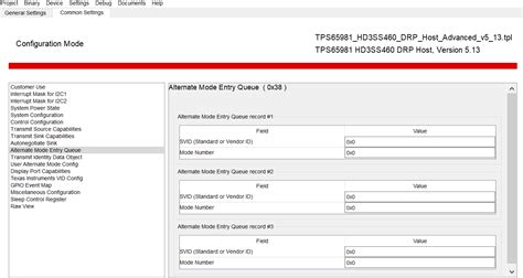 TPS65981 Configuration For Not Using Alternate Mode Interface Forum Interface TI E2E