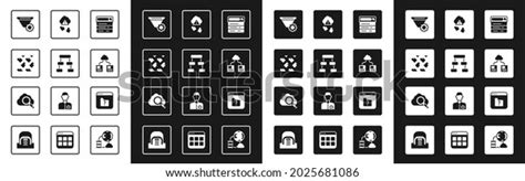 Set Search Engine Hierarchy Organogram Chart Stock Vector Royalty Free Shutterstock
