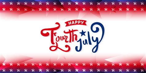 7월 4일 미국 맞춤 핸드레터링 미국 리본이 달린 타이포그래피 디자인 크리스탈 배너 배경 포스터 세일 배너 할인 배너 웹 배너 인사말 카드 등 미국 스타 4에 대한 스톡