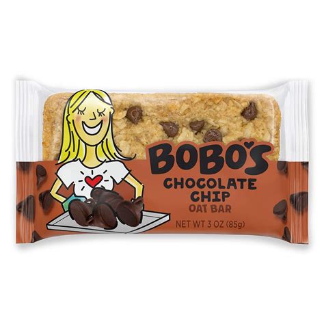 Bobos Oat Bars Chocolate Chip 3 Oz Bar 12 Pack Gluten Free Whole Grain Snack