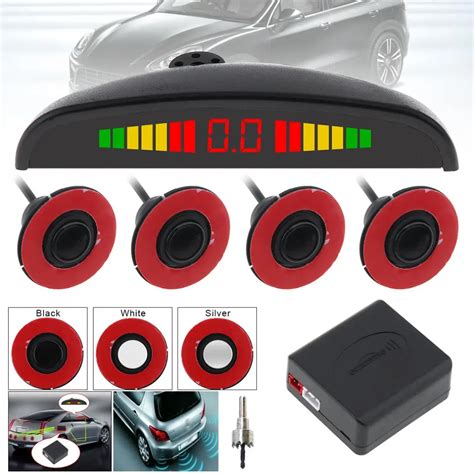 Car Auto Parktronic LED Display Parking Sensor 4 Sensors 16mm Flat Parking Sensor Crescent