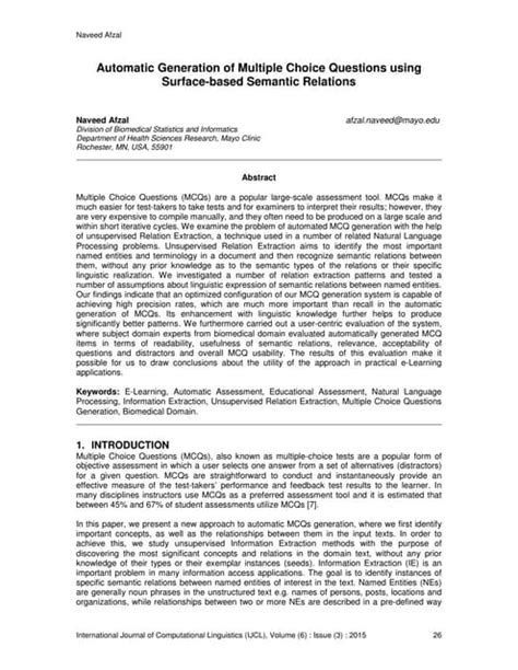 Vikalp Automatic Multiple Choice Questions Generator Pdf