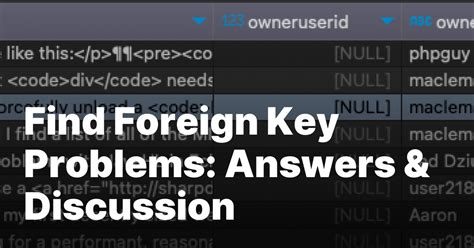 find foreign key problems answers and discussion smart postgres