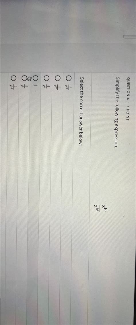 Solved QUESTION POINTSimplify The Following Chegg Com