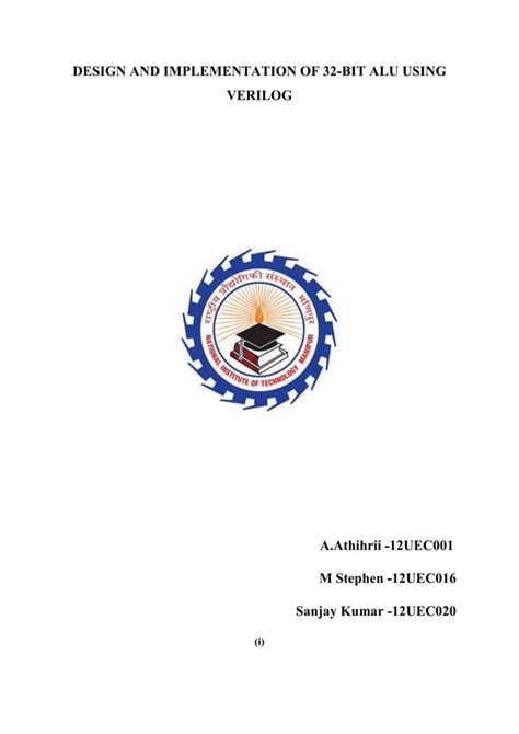 Design And Implementation Of Bit Alu Using Verilog PDF