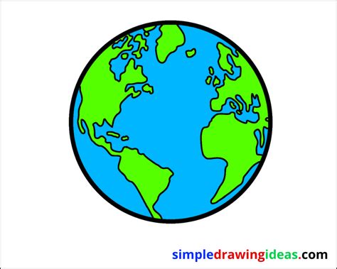 How To Draw Earth Step By Step Simple Drawing Ideas