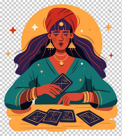 Fortune Teller Woman Mystic Woman Reading Cards Png Clipart Fortune