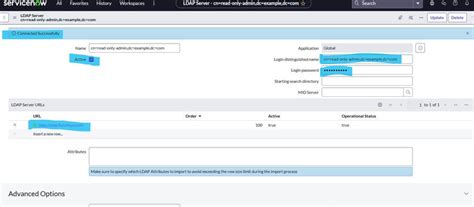 integration of an ldap server in servicenow