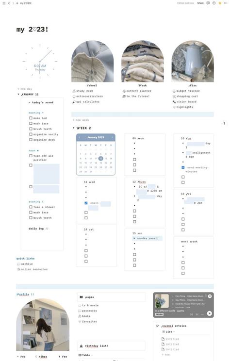 Simple Cute Aesthetic Notion Template Artofit