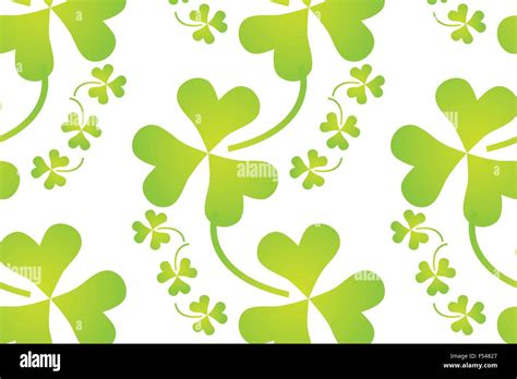 Seamless Shamrock Vector Pattern On White Stock Vector Image And Art Alamy