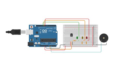 Circuit Design Tarea 2 Sensor De Temperatura Con 3 Leds Y Buzzer Tinkercad