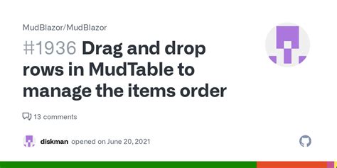 Drag And Drop Rows In Mudtable To Manage The Items Order · Issue 1936