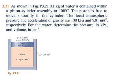3 21 As Shown In Fig P3 21 0 1 Kg Of Water Is Contained Within A
