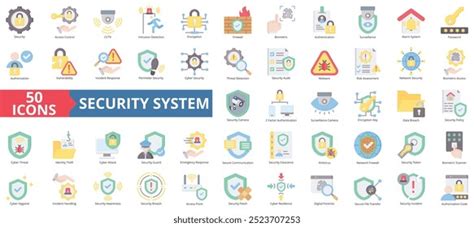 Security System Icon Collection Set Containing Stock Vector Royalty Free 2485516689 Shutterstock