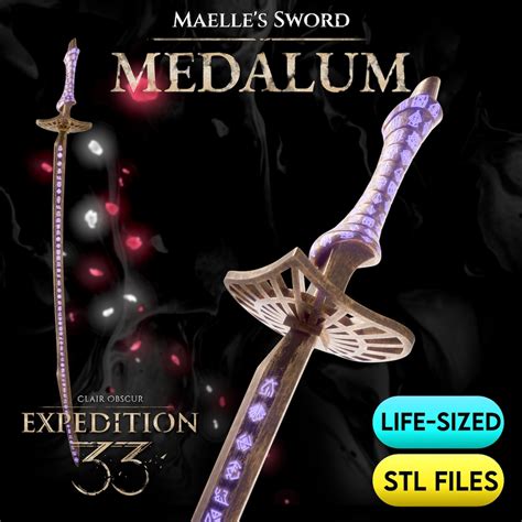Maelles Sword Medalum Stl Files Life Sized High Detail Etsy