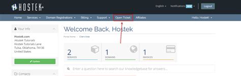 Submitting A Ticket Via Billing Control Panel Billing Control Panel