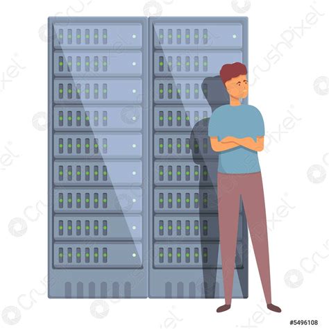 System Server Icon Cartoon Vector Computer Administrator Stock Vector 5496108 Crushpixel