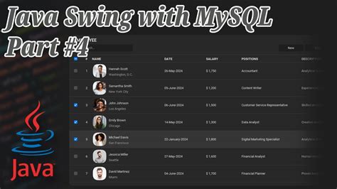 Java Swing And Mysql Select Insert Delete Update And Desing Using