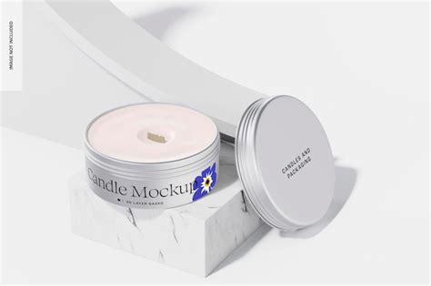Premium Psd Flat Candle Can Mockup Opened