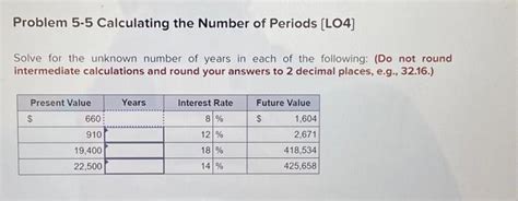 solved problem 5 5 calculating the number of periods [lo4]
