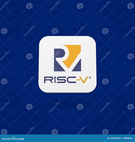 Risc V Or Risc 5 App Icon On Flat Blue Background Editorial Photo Illustration Of Logo
