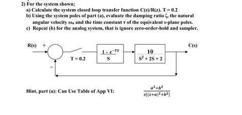 Solved For The System Shown A Calculate The System Chegg