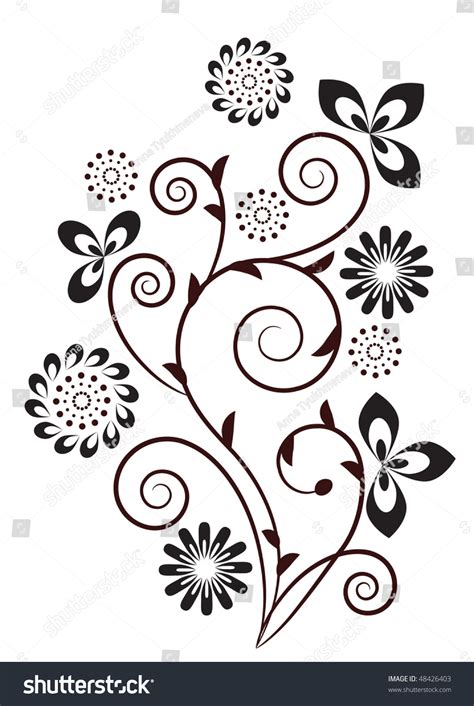 Floral Swirl Design Element Stock Vector Royalty Free 48426403