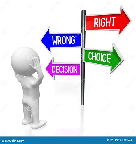 Choice Way Signpost Man Standing Difficult Choice Choosing Education Or
