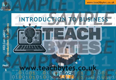 Ks3 Introduction To Business Digital Workbook Teaching Resources