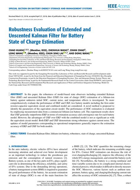 Pdf Robustness Evaluation Of Extended And Unscented Kalman Filter For